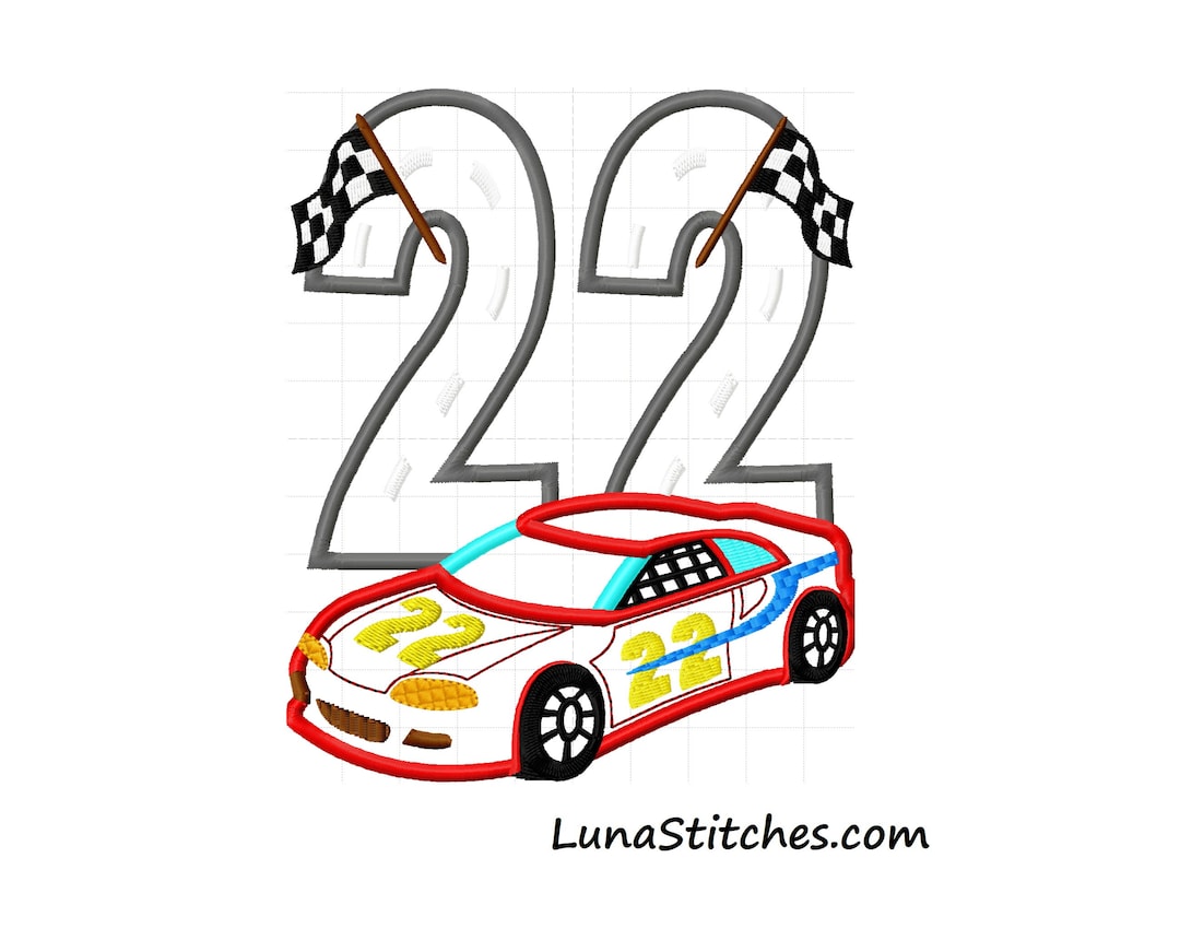 Race Car in Flames Number Seven APPLIQUE Embroidery Design 3 Sizes ...