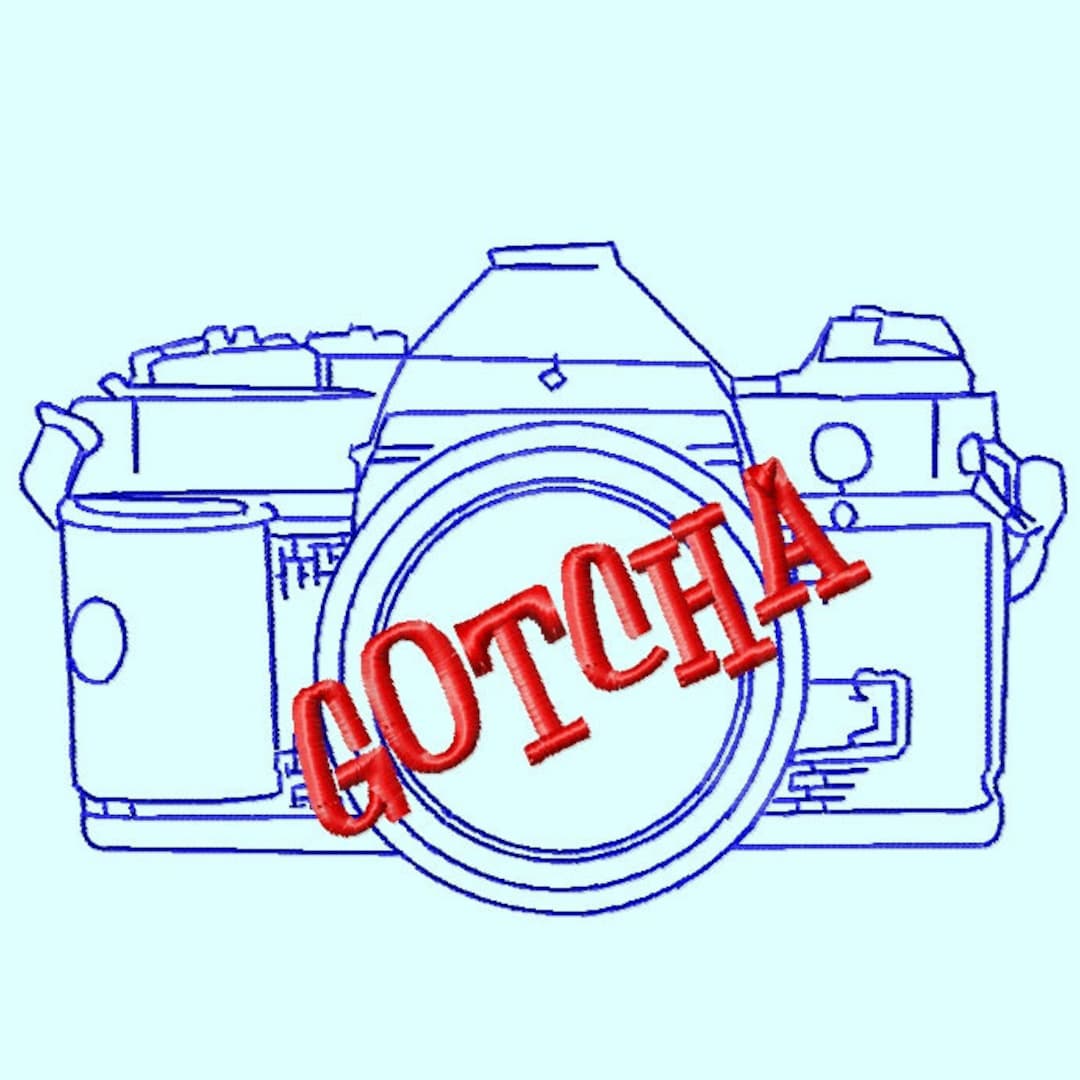 GOTCHA Camera Outline Embroidery Design INSTANT DOWNLOAD - Etsy