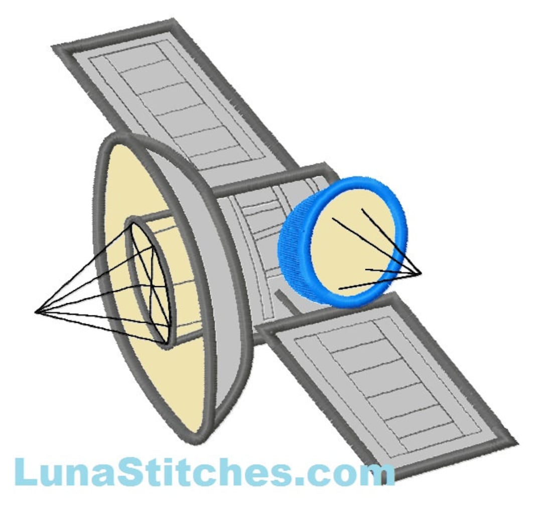 Satellite APPLIQUE Embroidery Design 4 Sizes INSTANT DOWNLOAD - Etsy
