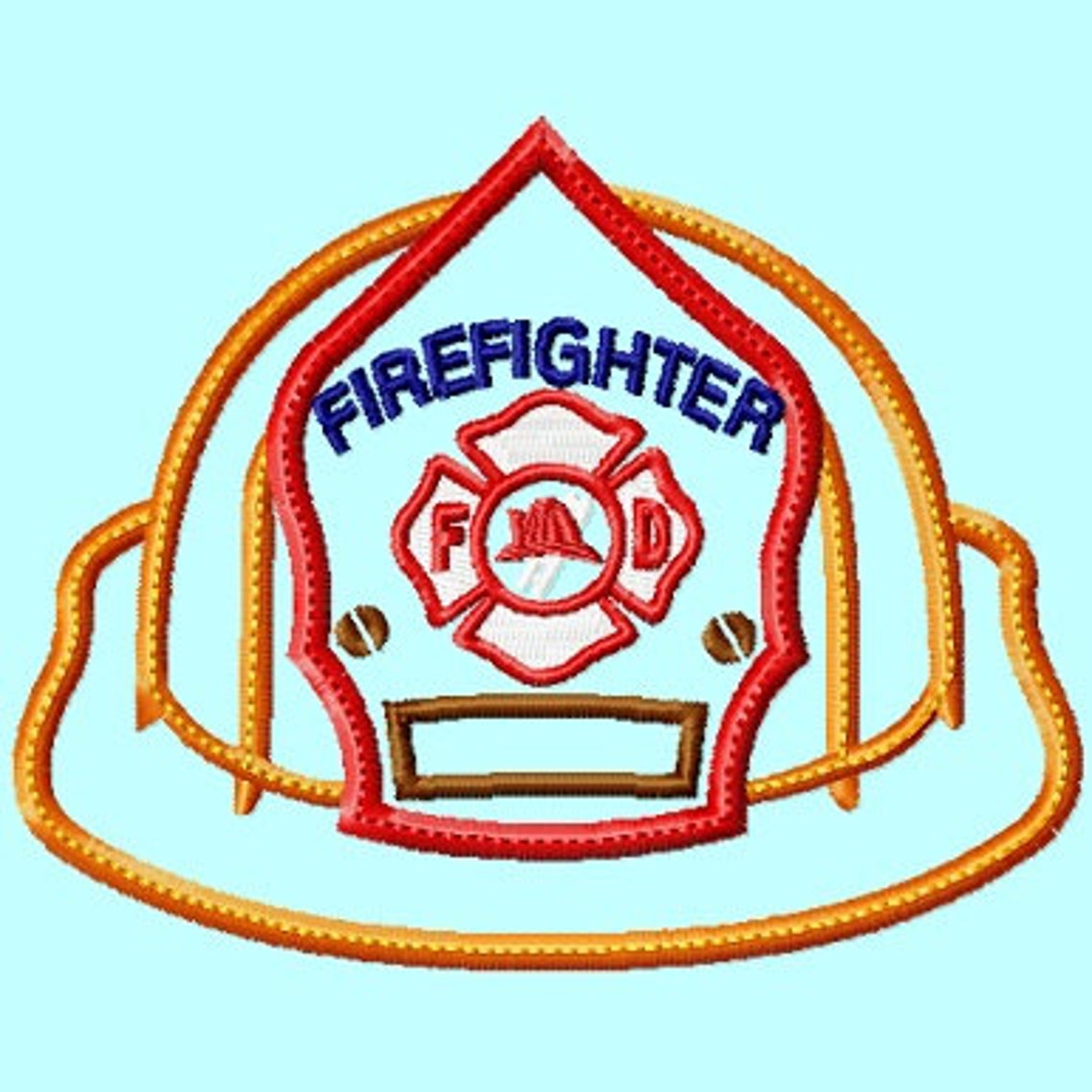 Firefighter Hat Front APPLIQUE Embroidery Design (great for Hooded ...