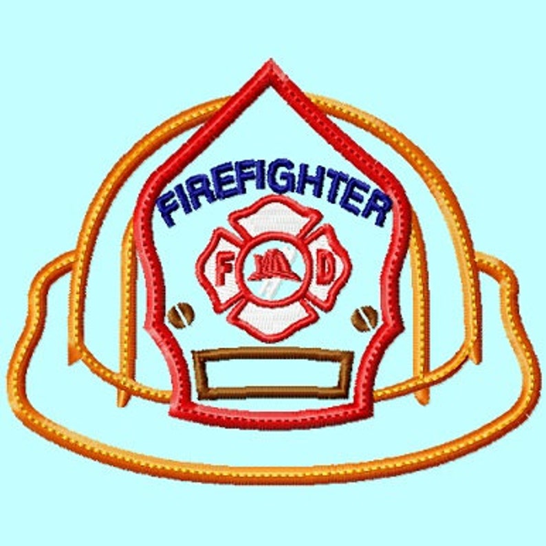 Firefighter Hat Front APPLIQUE Embroidery Design great for - Etsy