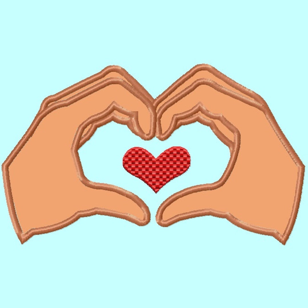 Heart Hands Applique Embroidery Designs 4 Sizes INSTANT DOWNLOAD - Etsy
