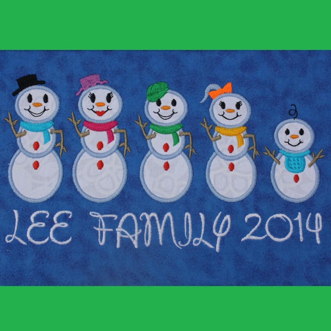Snowman Family Applique Embroidery Designs 5 INDIVIDUAL - Etsy
