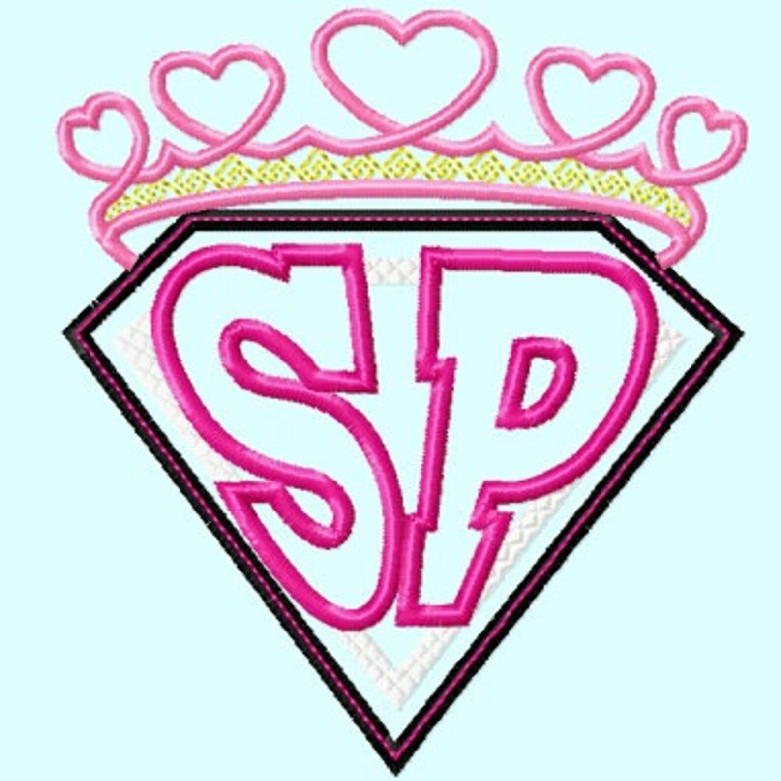 Super Princess and Crown Applique Embroidery Design 3 Hoop Sizes ...