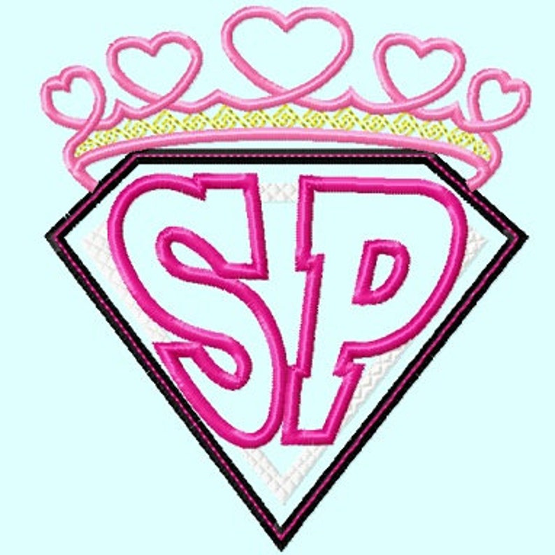 Super Princess and Crown Applique Embroidery Design 3 Hoop - Etsy