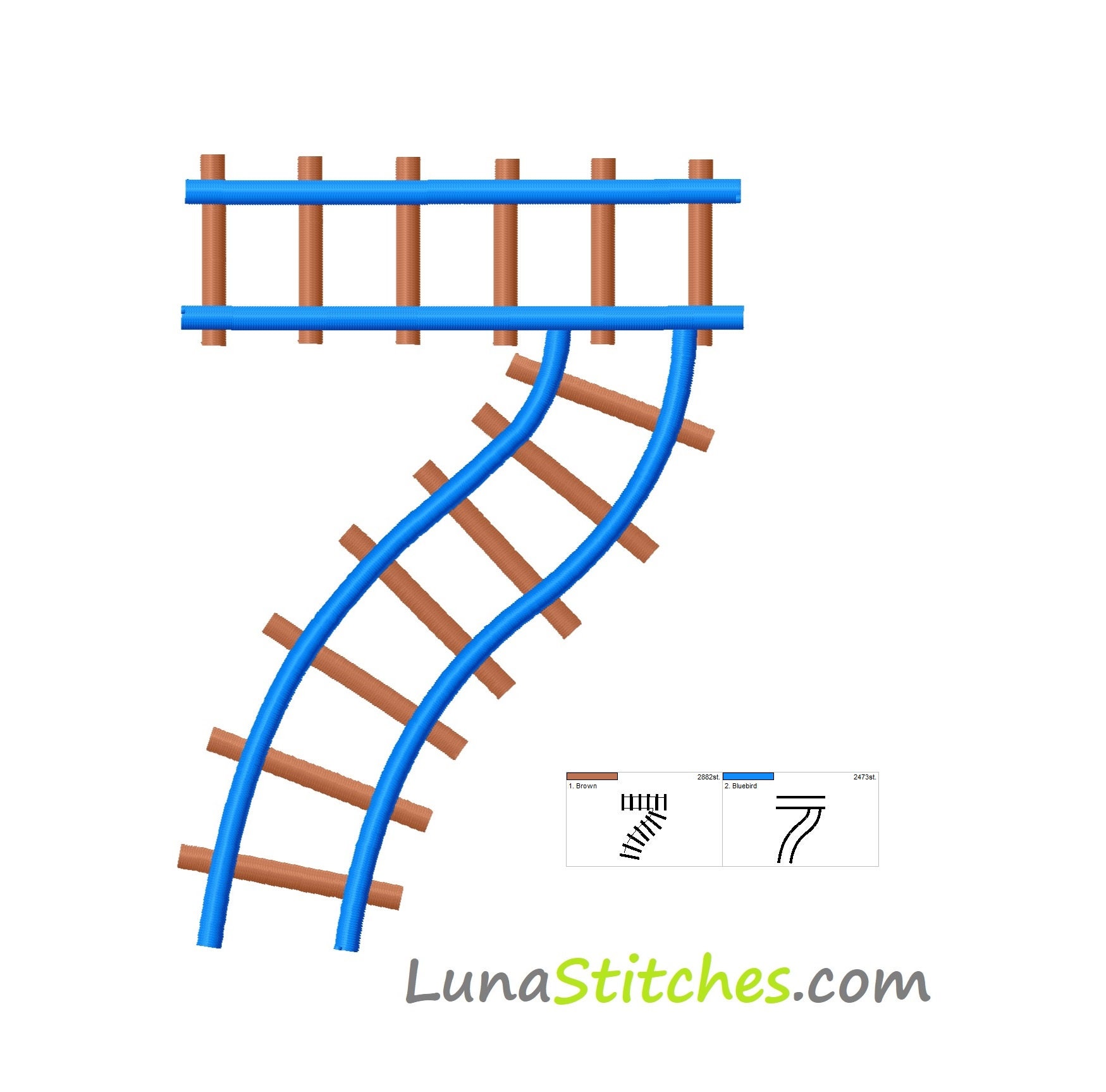Train tracks Number Seven 7 fill Embroidery Design file | Etsy