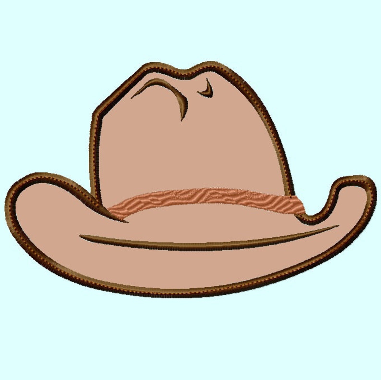 Cowboy Hat Front View Applique Embroidery Design, 4 Sizes (great for ...