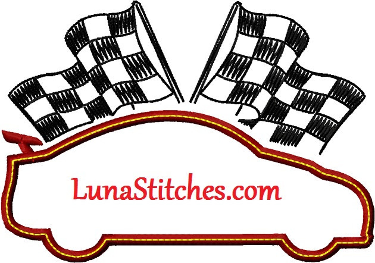 Custom Order Race Car APPLIQUE With One Name Embroidery Design - Etsy