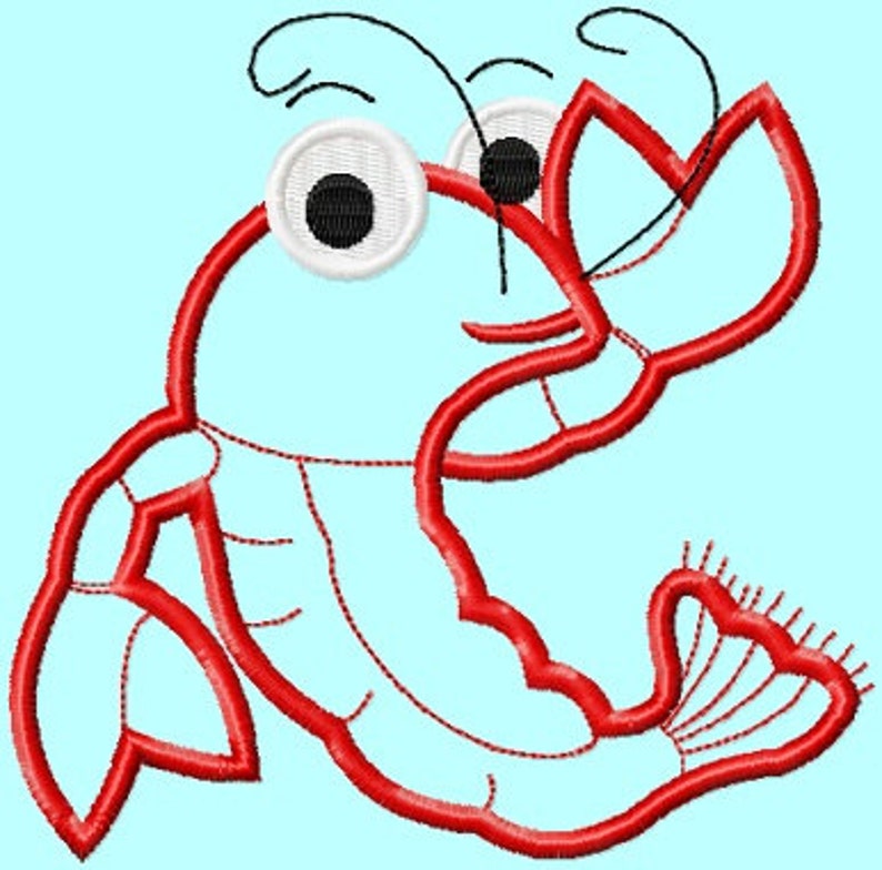 Crawfish or Lobster Applique Embroidery Designs 4 sizes | Etsy