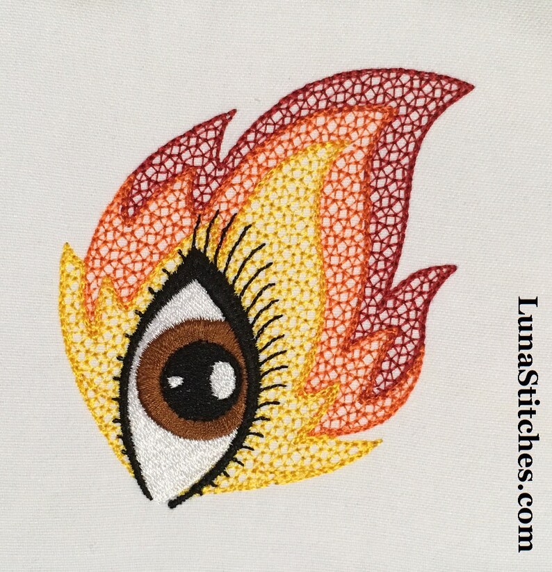 Eye on Fire Fill Embroidery Designs 4 Sizes INSTANT DOWNLOAD - Etsy