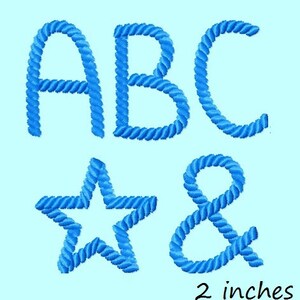 Rope Font Set in 3 Sizes Embroidery Designs INSTANT DOWNLOAD Includes ...