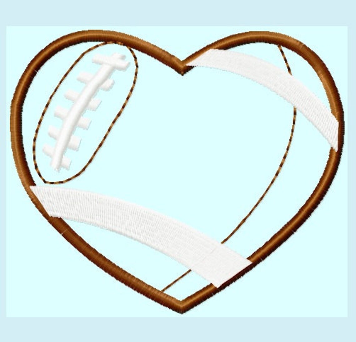 Football Heart Applique Embroidery Designs 7 Sizes, Hoops 4x4 5x7 6x10 ...