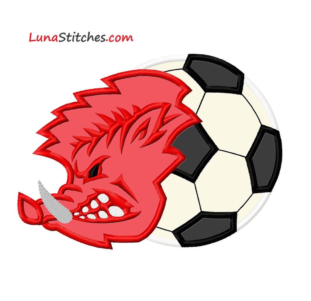 Wild Hog Soccer Applique Ricamo Disegni 4 taglie INSTANT DOWNLOAD ...