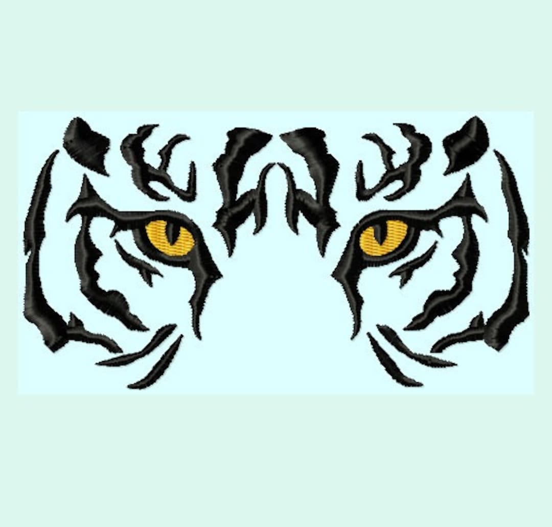 Embroidery Design Tiger Eyes Embroidery Designs 6 Sizes College Mascot ...