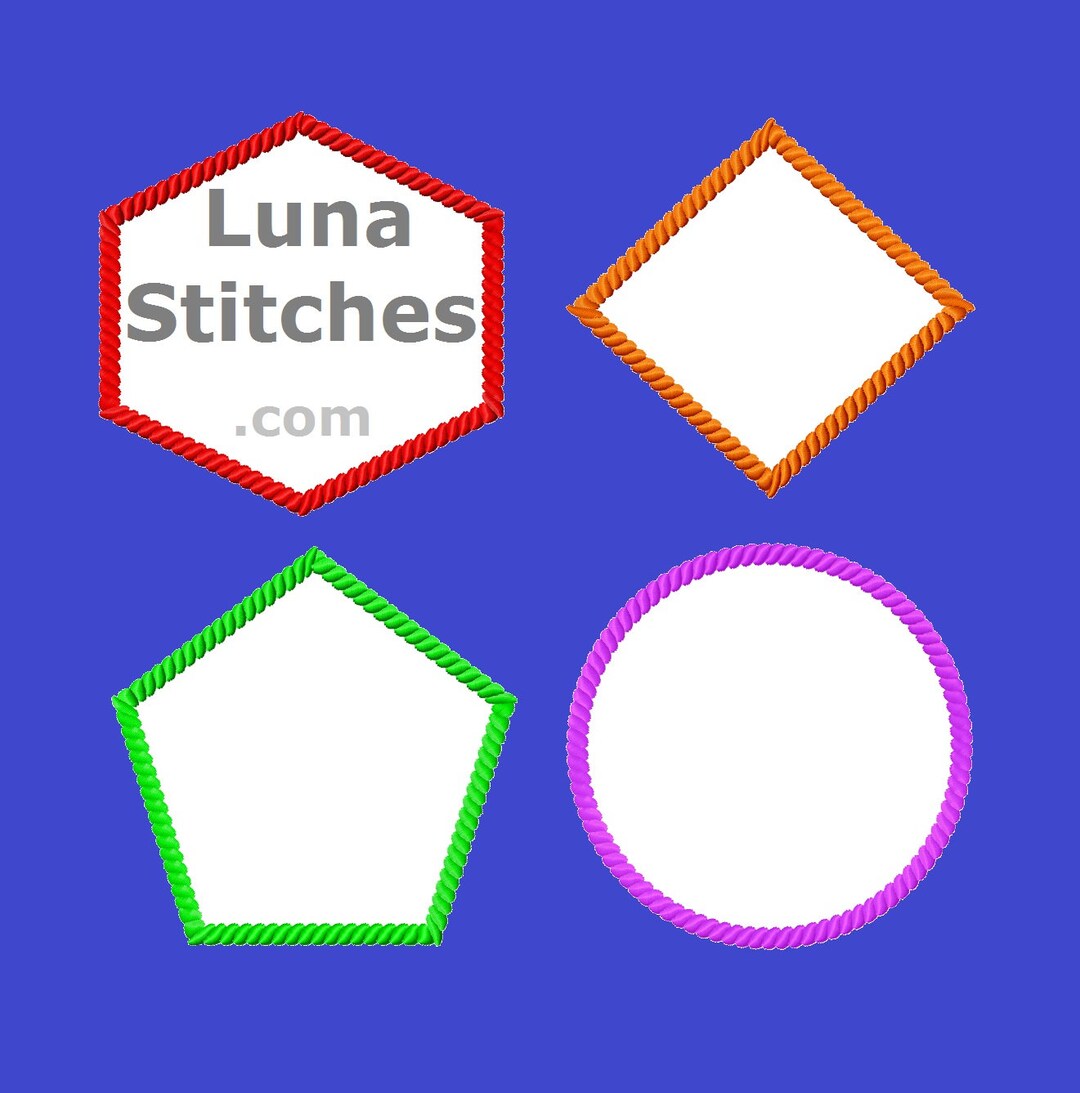 Four Rope Border Simple Shape Frame Sets Embroidery Designs Each ...