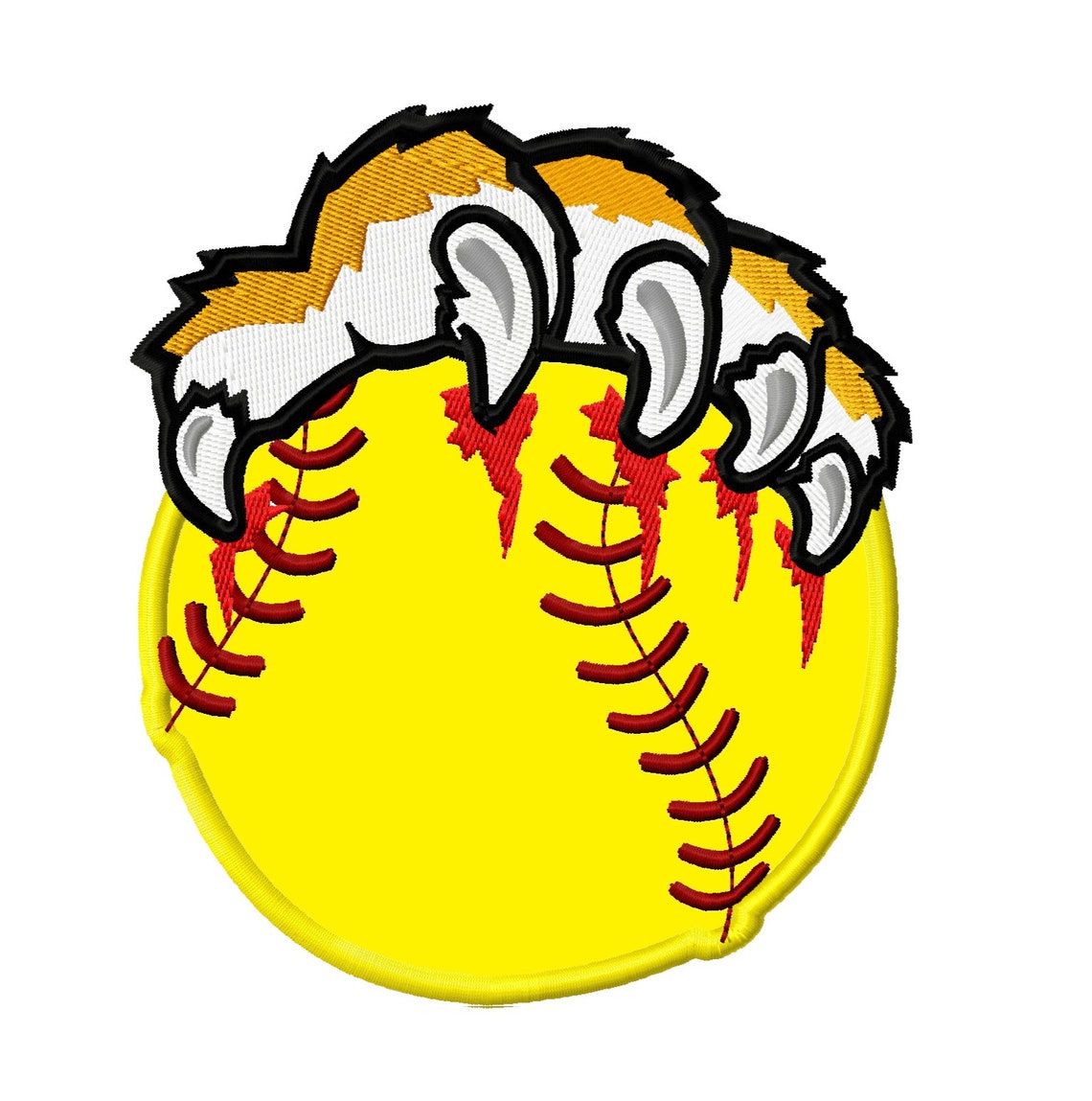 Tiger Paws Softball Baseball, Applique Embroidery Design, 4 Sizes ...