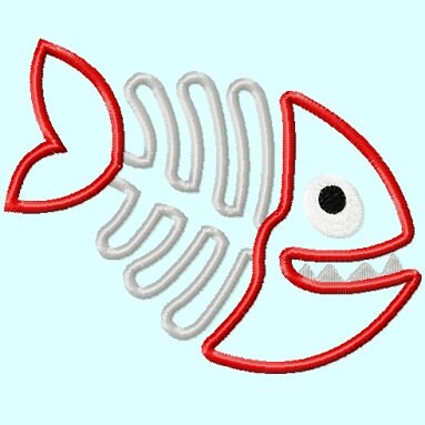 Fishbones fish bone APPLIQUE Embroidery Designs INSTANT | Etsy