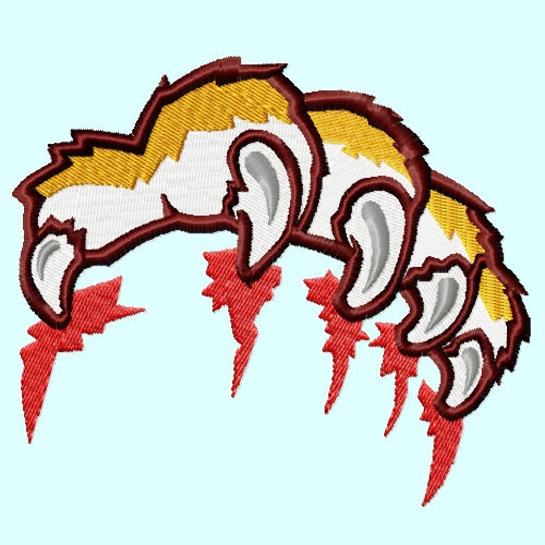 Tiger Paws Tear Scratch Embroidery Designs Fill INSTANT DOWNLOAD - Etsy