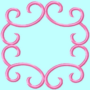 Pink Applique Monogram Frame Embroidery Design, 3 Sizes INSTANT ...