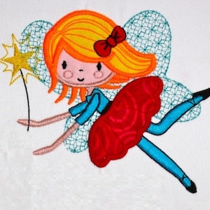 Flying Fairy Applique Embroidery Design Pattern 2 Sizes INSTANT ...