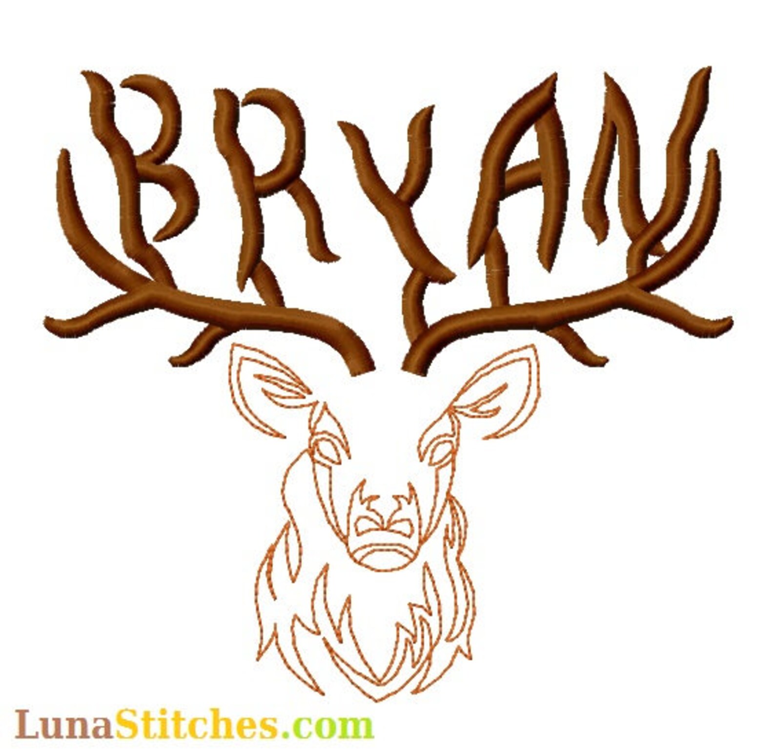 Elk or Deer Font Set Embroidery Design INSTANT DOWNLOAD - Etsy