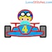 Red Race Car With Boy Number 4 APPLIQUE Embroidery Design 4 - Etsy