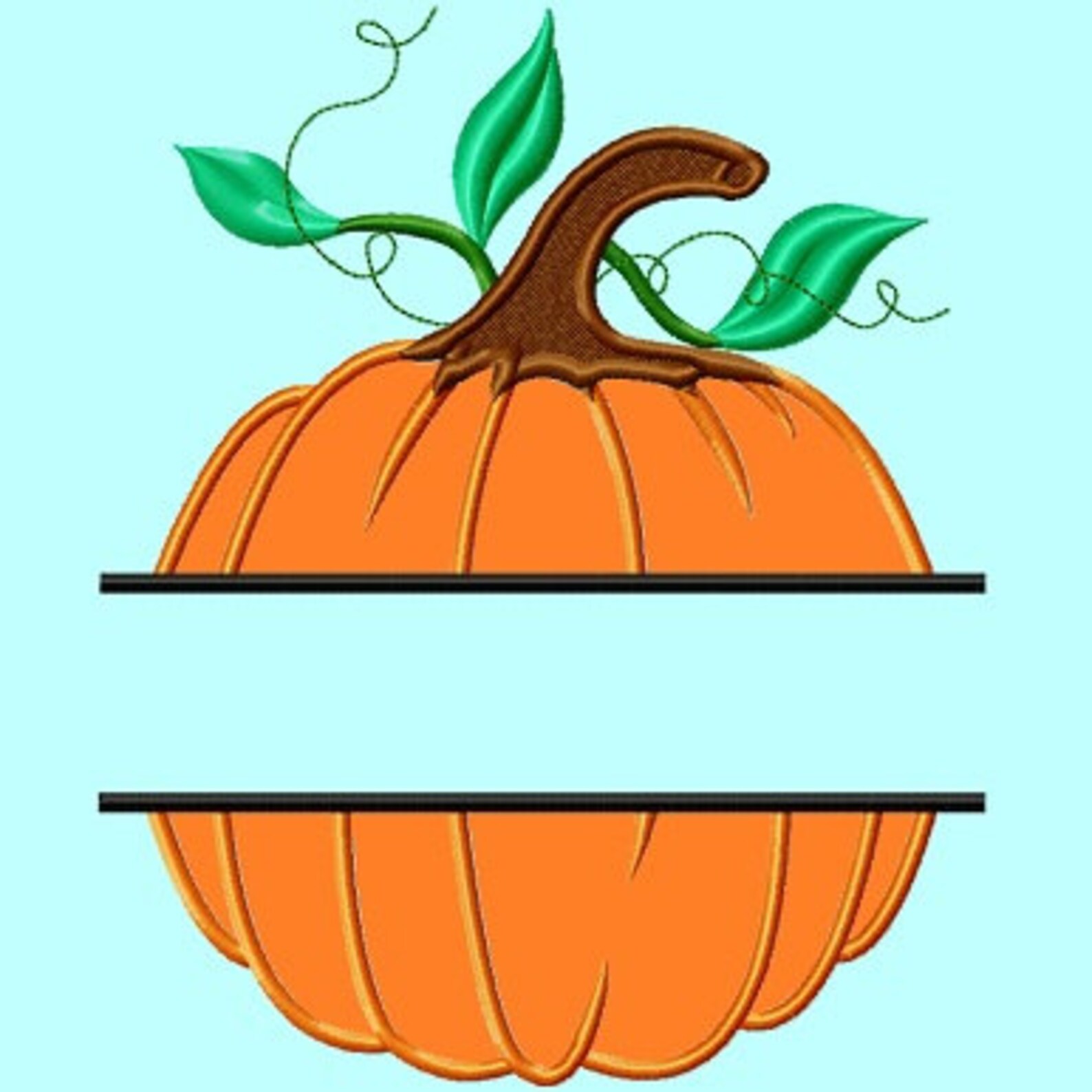 Split Pumpkin Applique Embroidery Design 6 Sizes INSTANT DOWNLOAD - Etsy