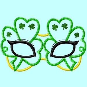 Shamrock Clover Leaf Mask in the Hoop Embroidery Applique Design 2 ...