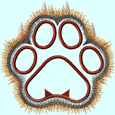 Realistic Tiger Paw Embroidery Designs 4 Sizes INSTANT - Etsy