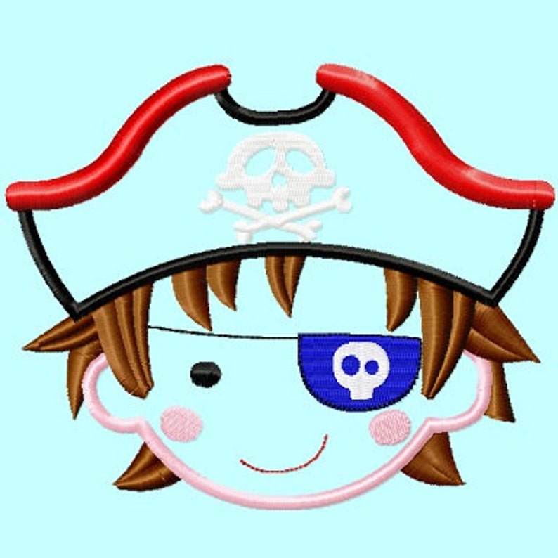 Pirate Boy With Hook Applique Embroidery Design 2 Sizes - Etsy