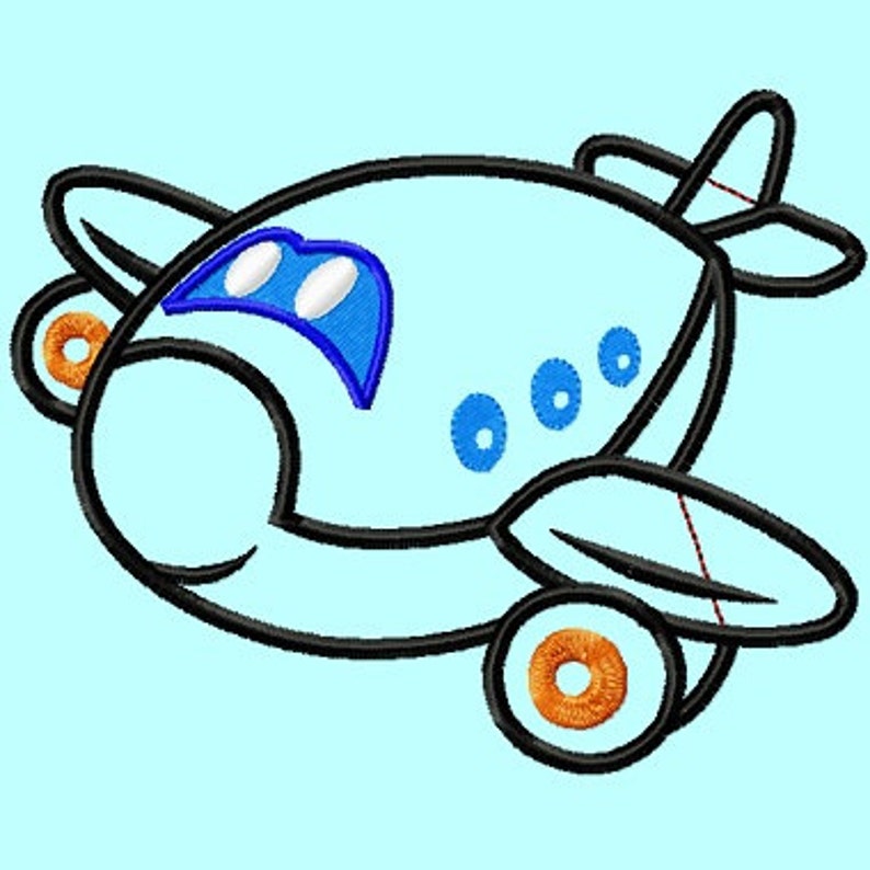 Cute Red Airplane APPLIQUE Embroidery Design 3 Sizes INSTANT - Etsy