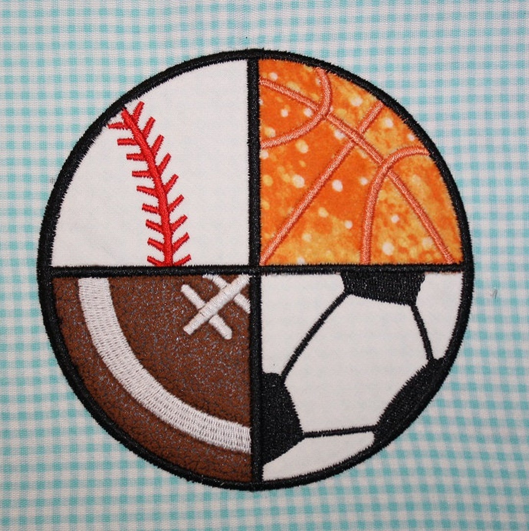All Sports Ball, Football, Baseball, Basketball, Soccer, Applique ...