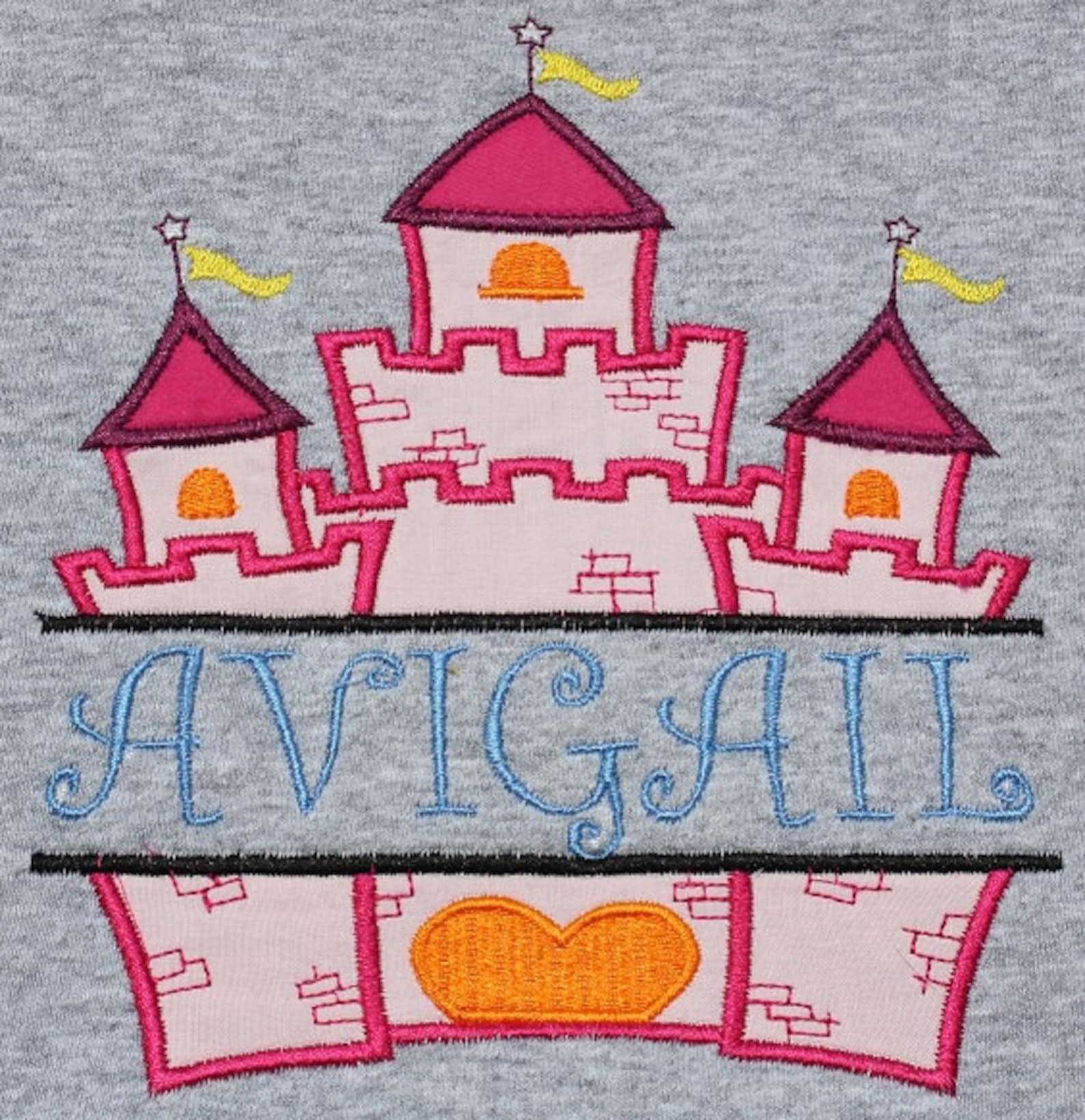 Split Princess Castle Applique Embroidery Designs INSTANT DOWNLOAD - Etsy