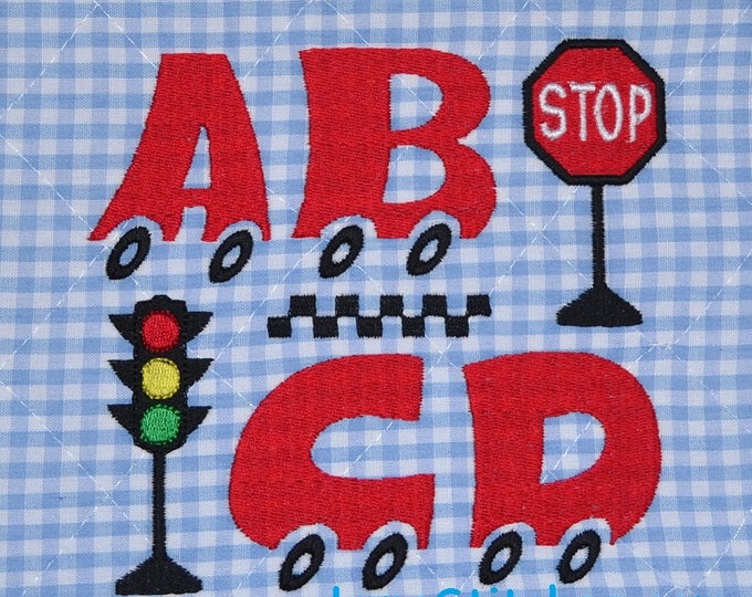 Race Car Fonts on Wheels Fill Embroidery Design Alphabet 3 - Etsy