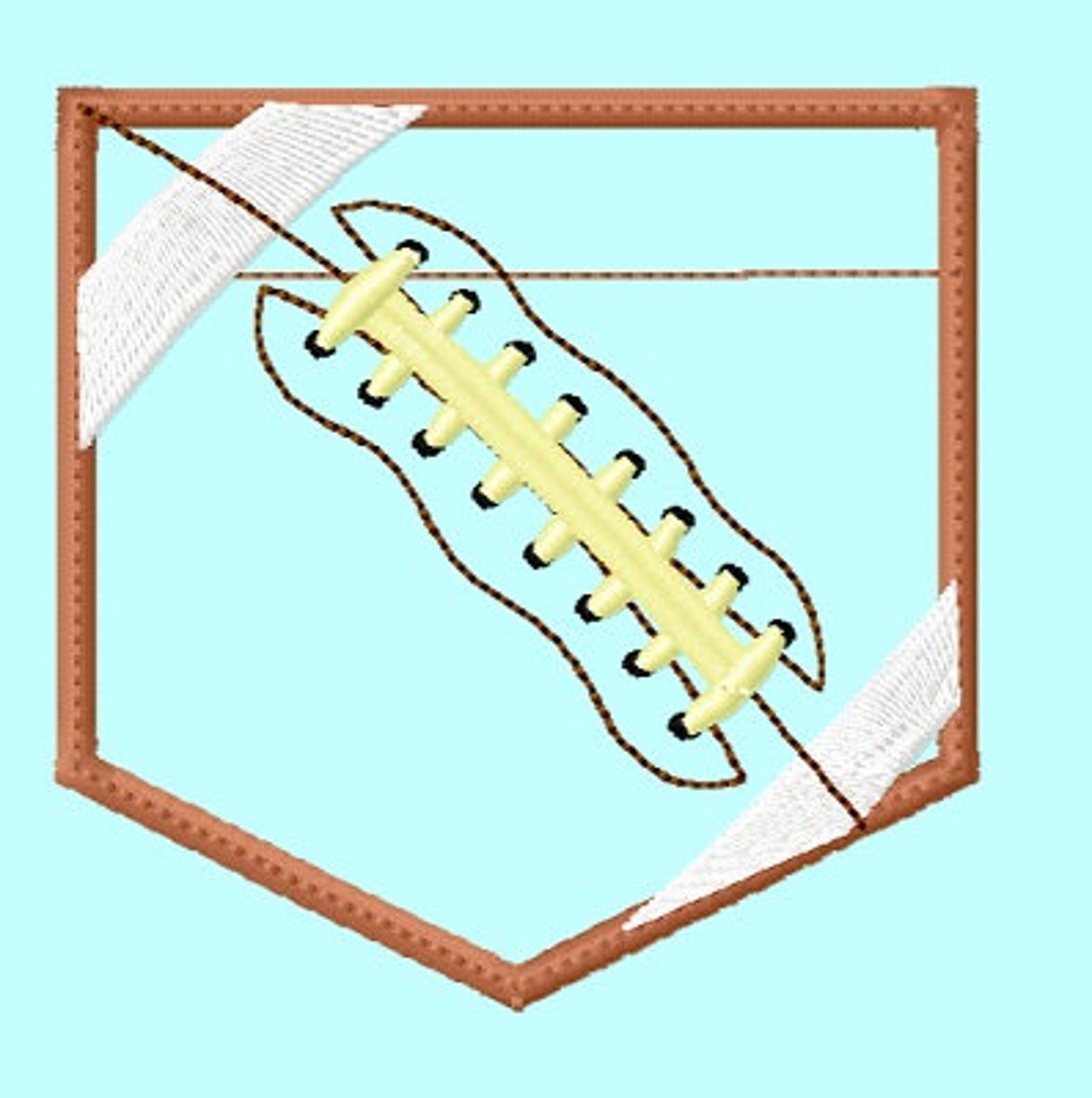Football Pocket Shape Applique Embroidery Design 4 Sizes for | Etsy