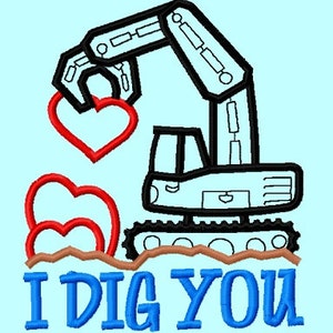 Truck I Dig You APPLIQUE Embroidery Design INSTANT DOWNLOAD - Etsy