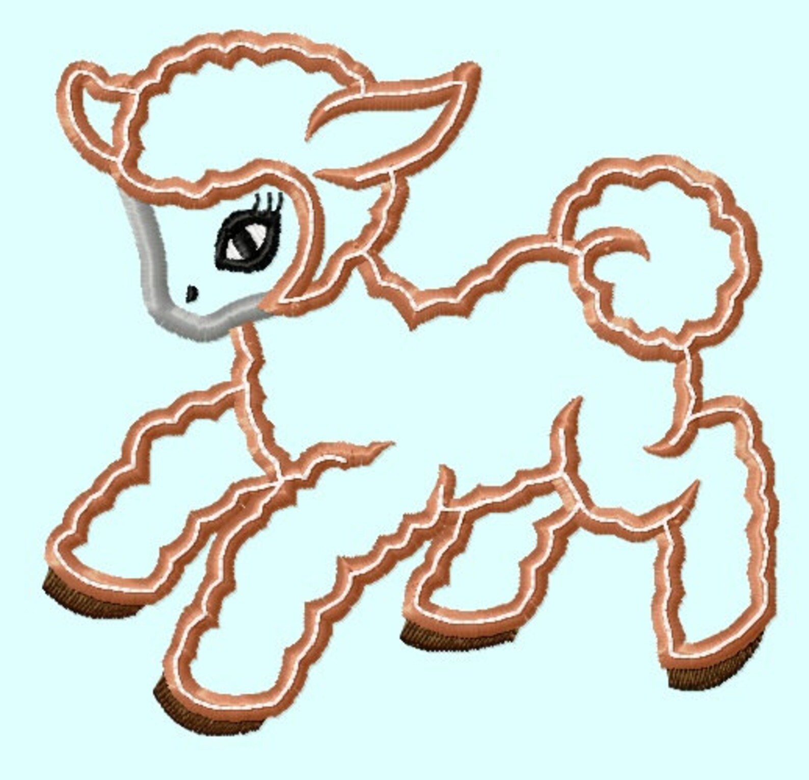 Cute Lamb Sheep APPLIQUE Embroidery Design 3 Sizes INSTANT - Etsy