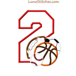 Number Two 2 All Sports Balls Baseball, Football, Soccer and Basketball ...