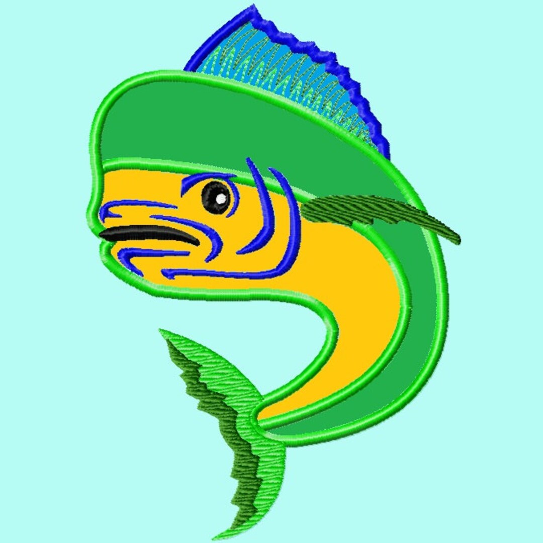 Mahi Mahi Dolphin APPLIQUE Embroidery Designs INSTANT DOWNLOAD - Etsy