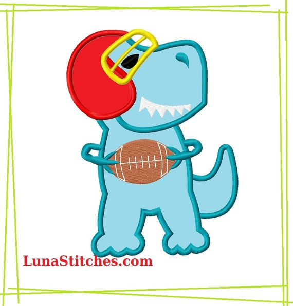 T-rex Dinosaur Dino Football Player Embroidery Design INSTANT | Etsy