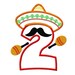 Mexican Fiesta Hat Number Two 2 APPLIQUE Embroidery Design, Instant ...