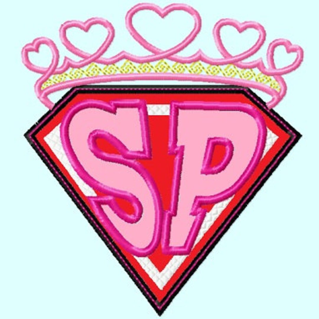Super Princess and Crown Applique Embroidery Design 3 Hoop Sizes ...