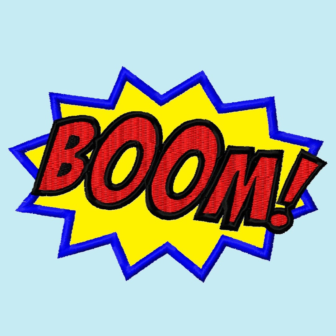 BOOM Applique Embroidery Design, 4 Sizes INSTANT DOWNLOAD - Etsy
