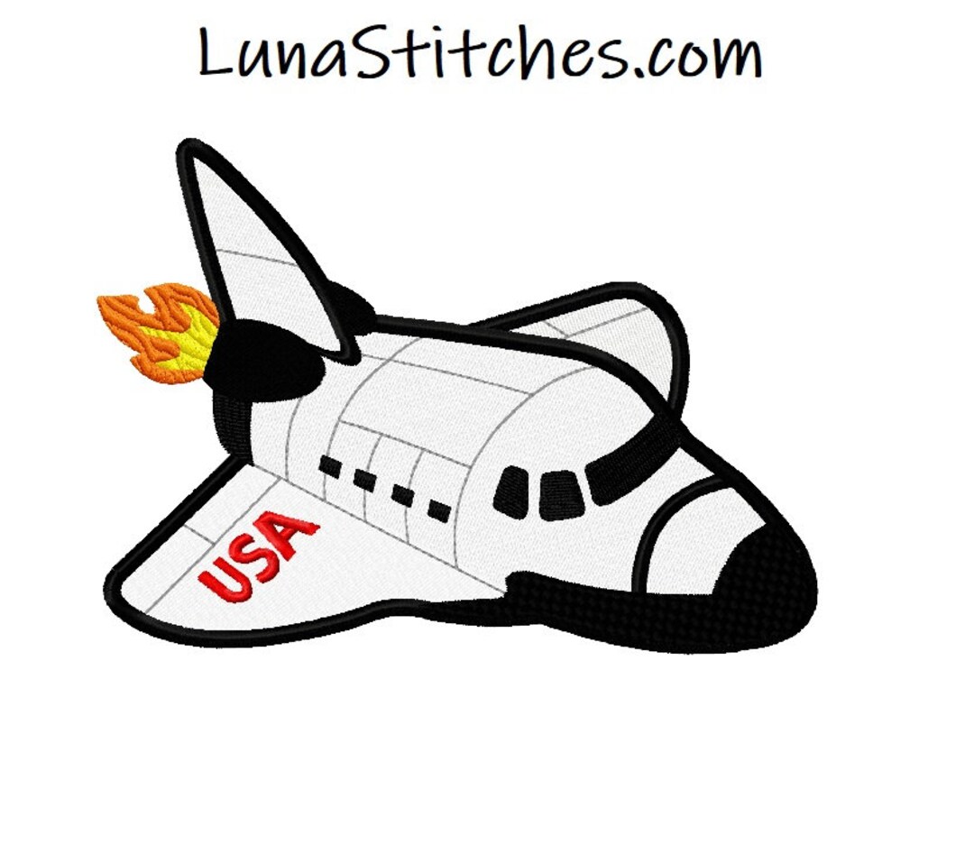 Shuttle Rocket Jet FILL Embroidery Design 4 Sizes INSTANT DOWNLOAD - Etsy