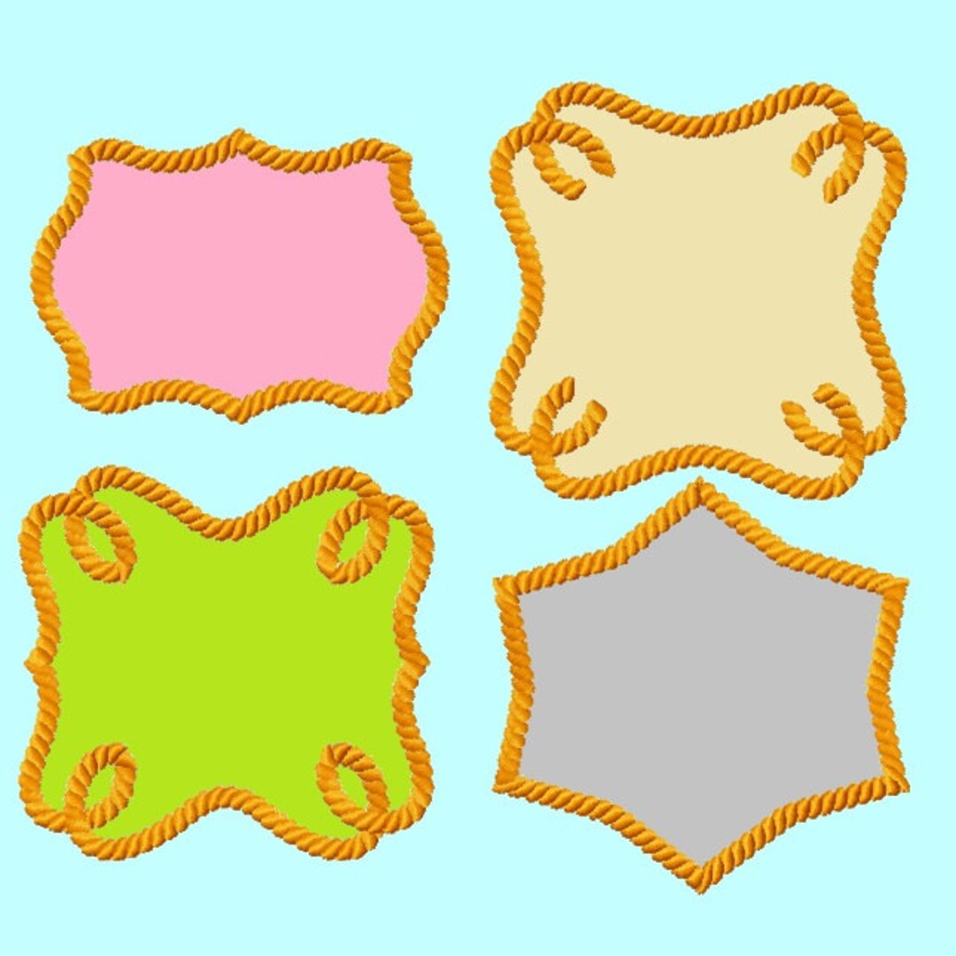 Four Rope Border Frame Sets Embroidery Designs Each Includes 4,5,6,7 ...