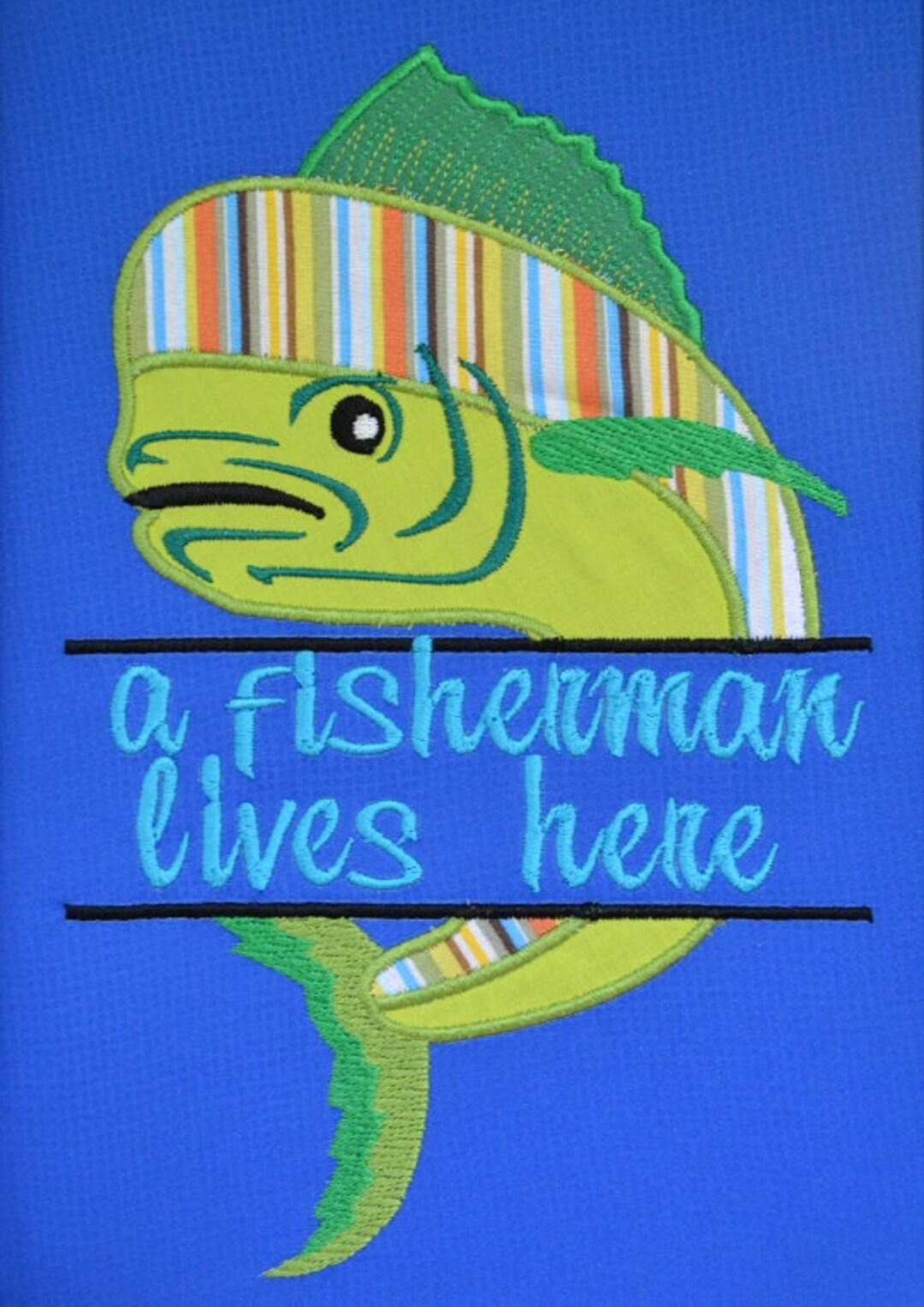 Split Mahi Mahi Fish Applique Embroidery Design INSTANT DOWNLOAD - Etsy