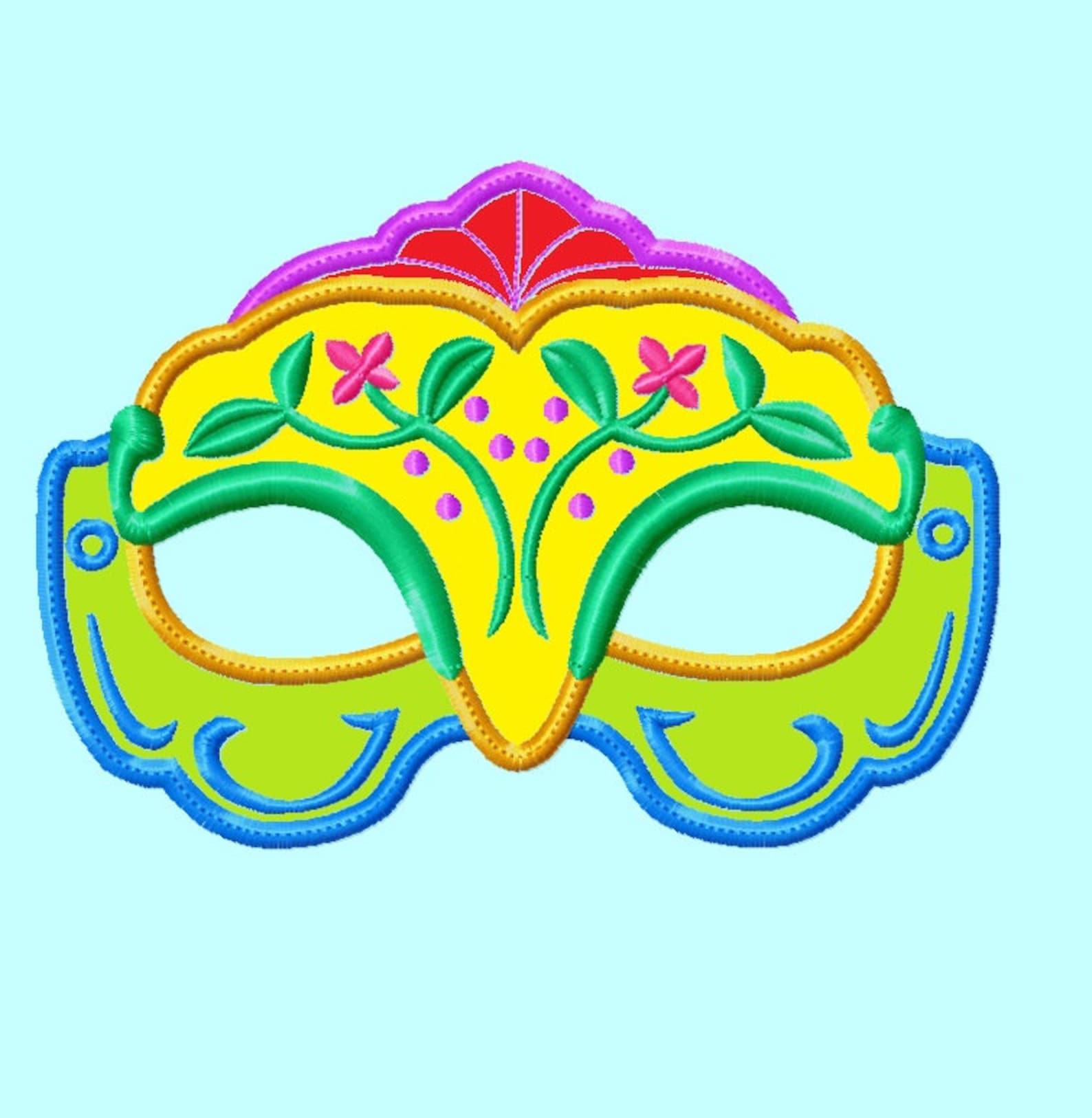 Flower Mask in the Hoop Embroidery Applique Design for Hoops - Etsy