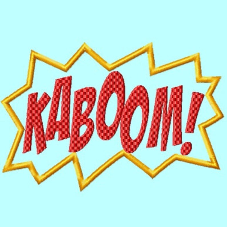 Kaboom Applique Embroidery Design 4 Sizes INSTANT DOWNLOAD - Etsy