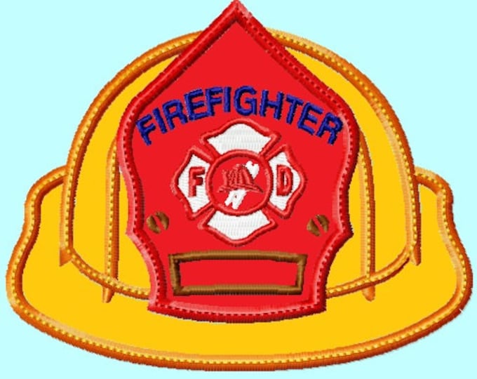 Firefighter Hat Front APPLIQUE Embroidery Design great for - Etsy