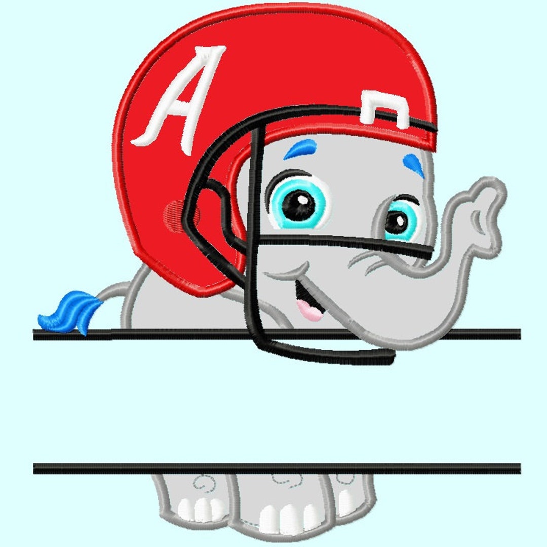 Split Baby Elephant Helmet Applique Embroidery Design Sizes 4,5,6 ...